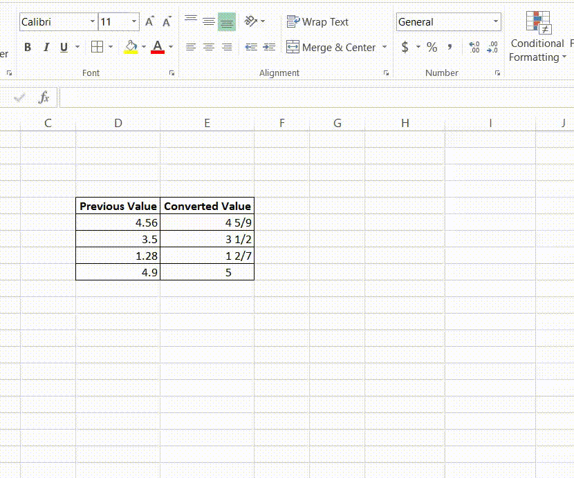 How To Convert Decimal To Fraction In Excel