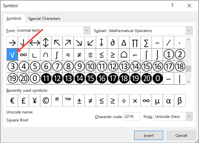 How To Insert Square Root Symbol In Excel 5 Easy Ways 
