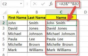 How to Merge First and Last Name in Excel (2 Easy Ways)