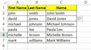 How to Merge First and Last Name in Excel (2 Easy Ways)