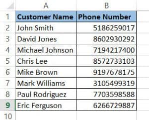 How to Format Phone Numbers in Excel