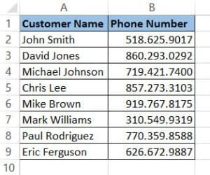 How to Format Phone Numbers in Excel