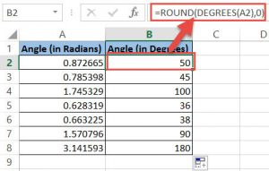 How to Convert Radians to Degrees in Excel (Easy Formula)