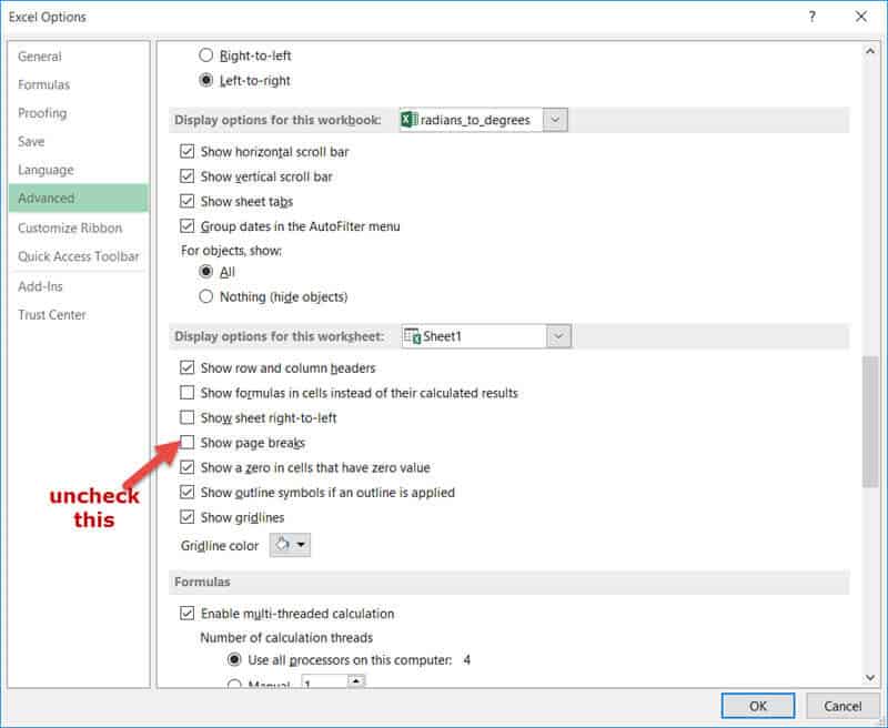 How To Remove Dotted Lines In Excel 