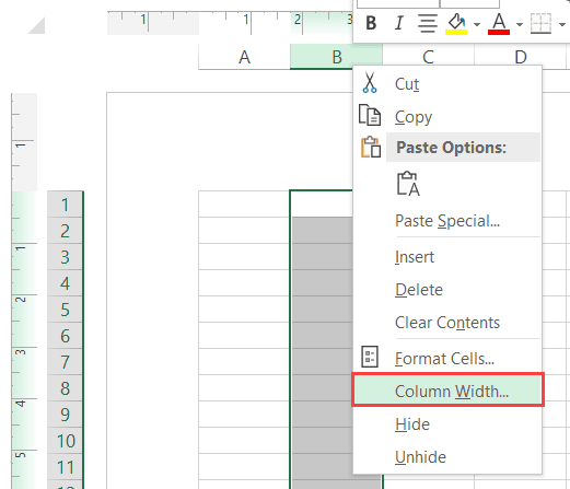How To Set Column Width In Inches or Centimeters In Excel 