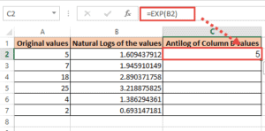 How to Calculate Antilog in Excel (Easy Formula)