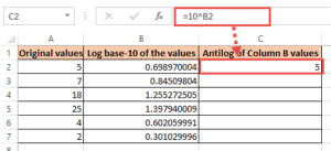 How to Calculate Antilog in Excel (Easy Formula)