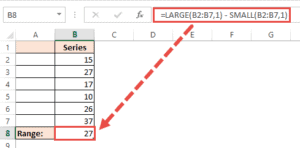 How to Find Range in Excel (2 Easy Formulas)