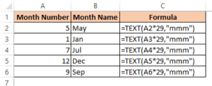 How to Convert Month Number to Month Name in Excel