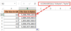 Convert Bytes to MB or GB in Excel (2 Easy Ways)