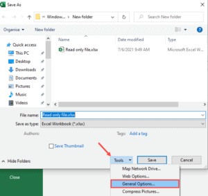 How to Make Excel File Read Only