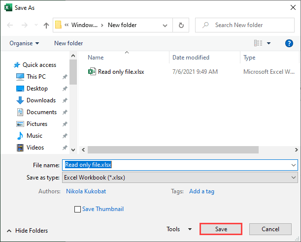 How To Make Excel File Read Only