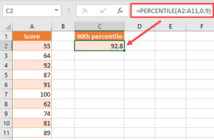 How to Find Percentile in Excel (PERCENTILE Function)