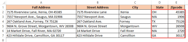 How to Separate Address in Excel?
