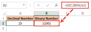 How to Convert Decimal to Binary in Excel