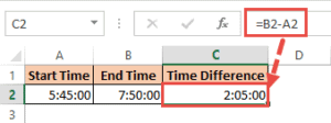 How to Calculate Hours between two Times in Excel?