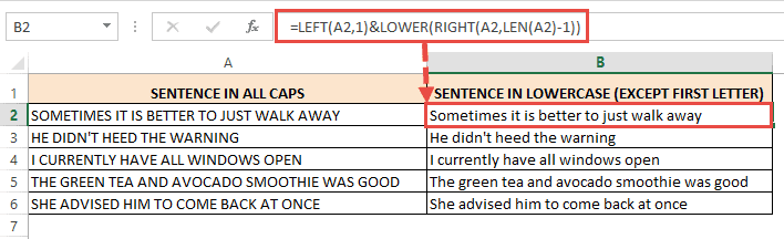 How To Change All Caps To Lowercase Except The First Letter In Excel Spreadsheet Planet