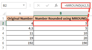 Round UP or DOWN to Nearest 5 in Excel (Easy Formula)
