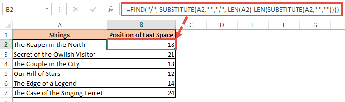 How To Find The Last Space In Text String In Excel Spreadsheet Planet