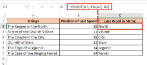 How to Find the Last Space in Text String in Excel?