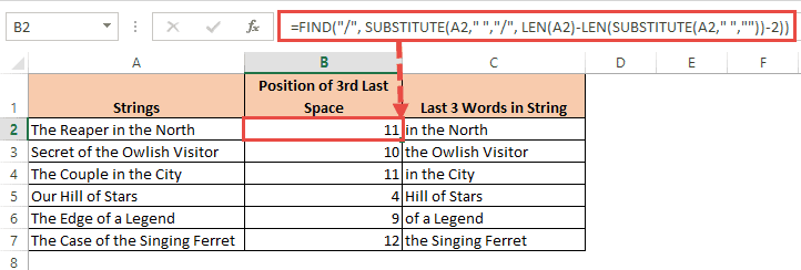 How To Find The Last Space In Text String In Excel Spreadsheet Planet