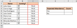 Count the Number of Yes in Excel (Using COUNTIF)