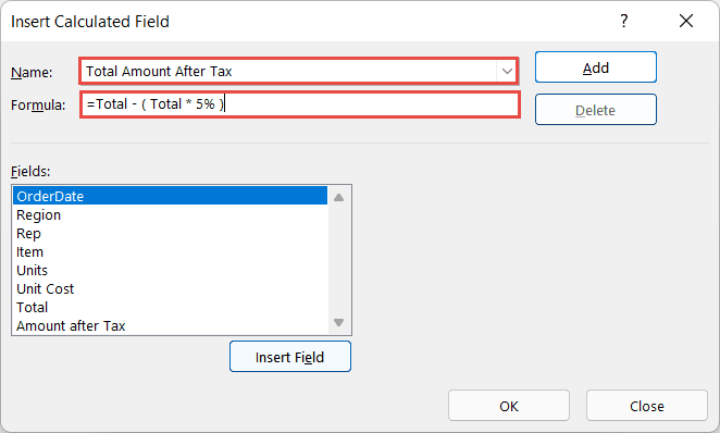 How To Add Calculated Field To Pivot Table 