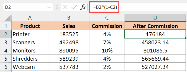 How To Subtract Percentage In Excel Decrease Value By Percentage 
