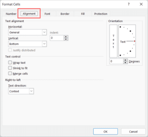 Indent in Excel (Shortcut)