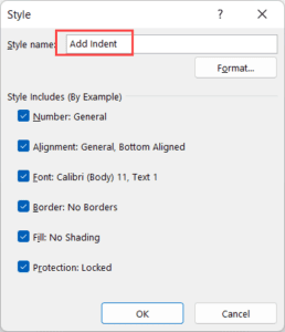 Indent in Excel (Shortcut)