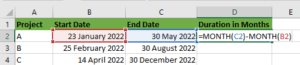 How to Calculate the Number of Months Between Two Dates in Excel?