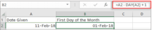 How to Get the First Day Of The Month In Excel? (3 Easy Formulas)