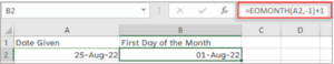How to Get the First Day Of The Month In Excel? (3 Easy Formulas)