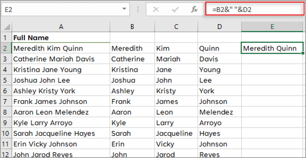 Remove Middle Name From Full Name In Excel 6 Easy Ways 