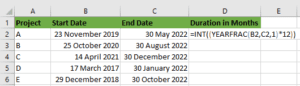 How to Calculate the Number of Months Between Two Dates in Excel?