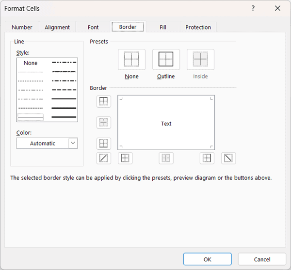 Apply Border To Cells In Excel Shortcut 