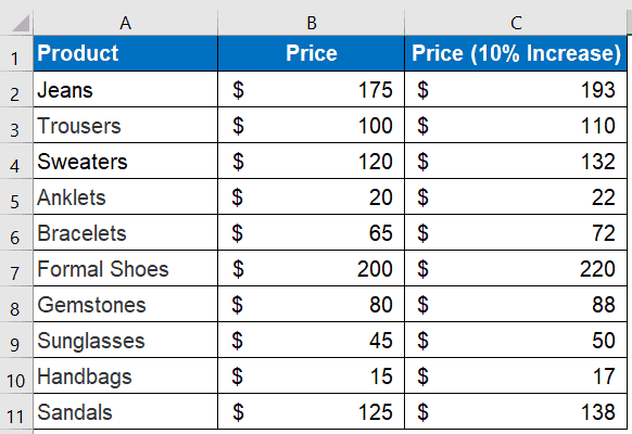 How To Add A Percentage To A Number In Excel 4 Easy Ways 