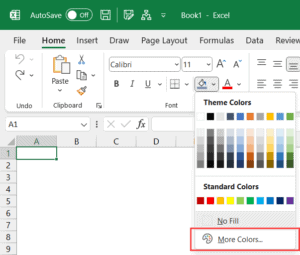 Fill Color in Excel (Shortcut)