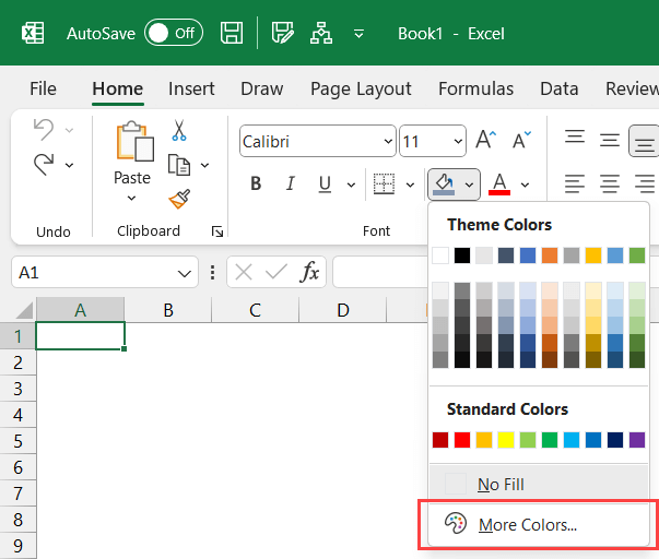 Fill Color In Excel Shortcut 