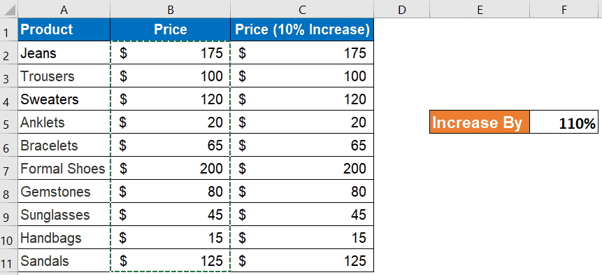 How To Add A Percentage To A Number In Excel 4 Easy Ways 