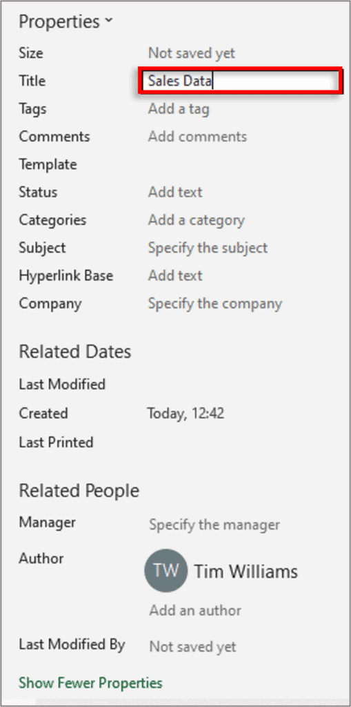 How to Edit Document Properties in Excel?