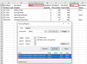 4 Easy Ways to Remove Blank Columns in Excel