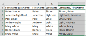 Switch First and Last Name with Comma in Excel (Formula/VBA)