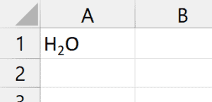 Subscript in Excel (Shortcut)