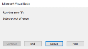 Subscript Out of Range Error in VBA - How to Fix!