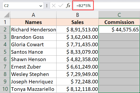 Drag Down Formula In Excel Shortcut 