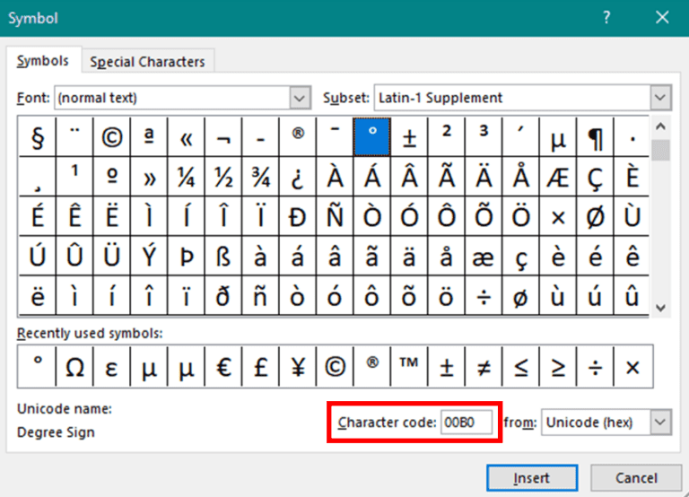 How to Insert Degree (°) Symbol in Excel? 5 Easy Ways!