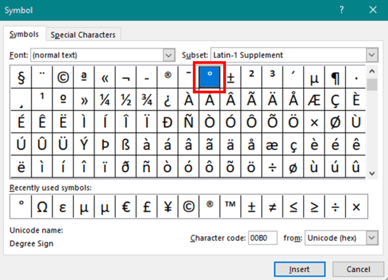 How to Insert Degree (°) Symbol in Excel? 5 Easy Ways!