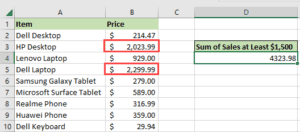 How to Use Greater Than or Equal to Operator in Excel Formula?