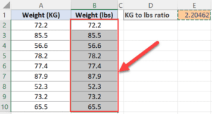 How to Convert KG to lbs (Pound) in Excel? 3 Easy Ways!